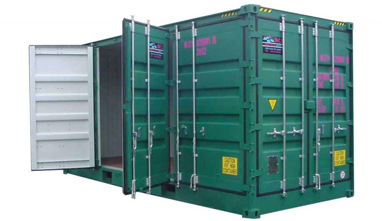 6.1m (20ft) high-cube shipping container with full side opening doors ...