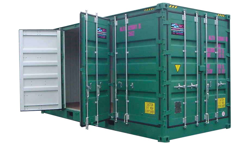6.1m (20ft) high-cube shipping container with full side opening doors ...