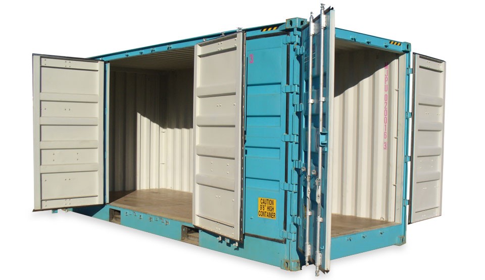 6.1m (20ft) high-cube shipping container with full side opening doors ...