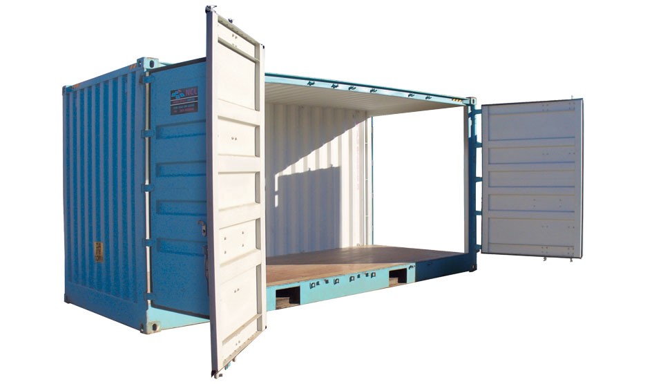 6.1m (20ft) high-cube shipping container with full side opening doors ...